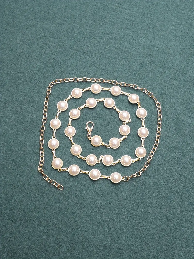 Simple Pearl Waist Chain Golden Metal Belly Chain - Temu Netherlands Simple Pearl Waist Chain Golden Metal Belly Chain - Temu Netherlands
