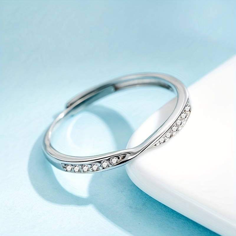 mobius ring silvery male female trendy simple wedding - Temu Australia