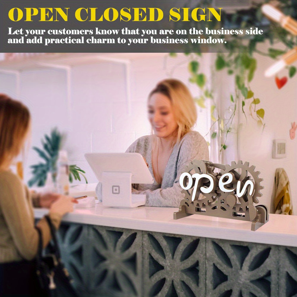 Abs Gear Structure Open closed Sign Board: Increase Business - Temu