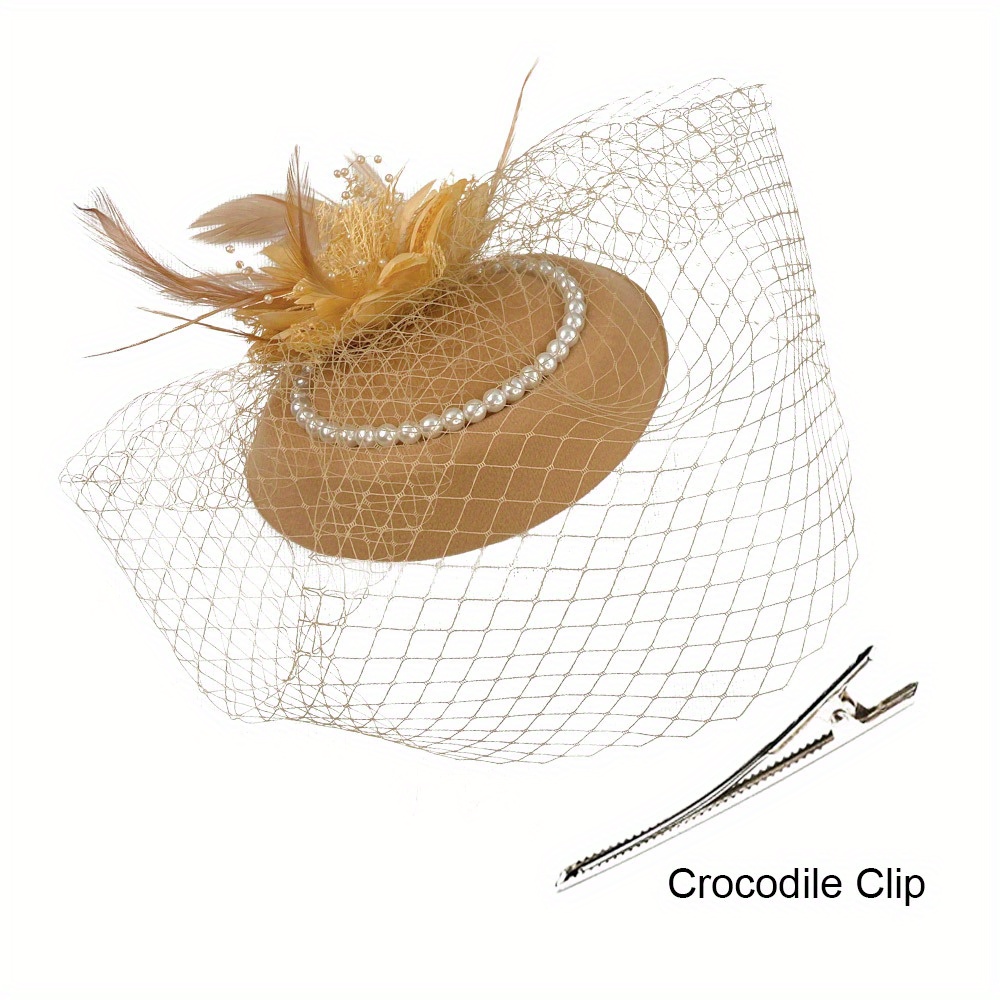 mesh floral hat feather head piece - Temu Australia