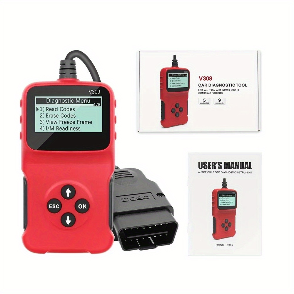 Obd2 스캐너 자동 검사 자동차 엔진 지우기 오류 코드 리더 자동차 진단 스캔 테스터 도구 키트 컬러 스크린 자동차