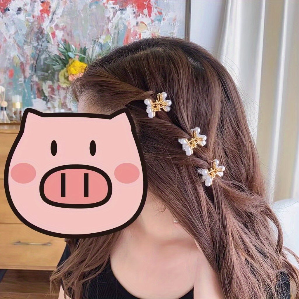 1 5 10pcs Pearl Small Clip Alloy Hairpin Flower Cute Side Clip Hair ...
