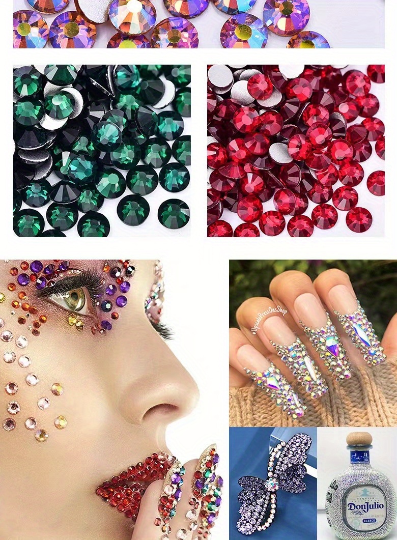 Flat Back Glass Rhinestones Mixed Color/size Nail Art - Temu United Kingdom