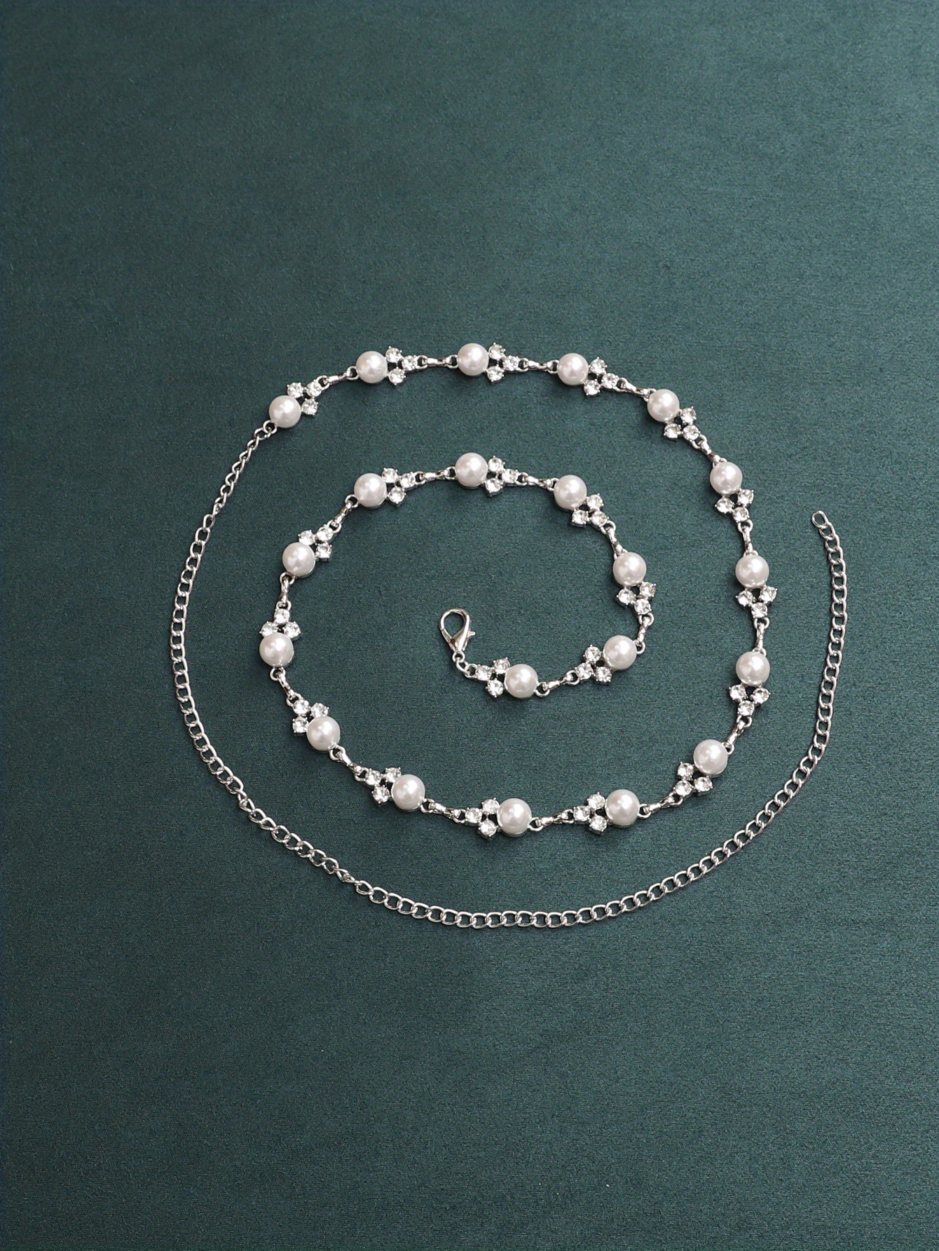 pearl waist chain decorative silvery metal - Temu Australia