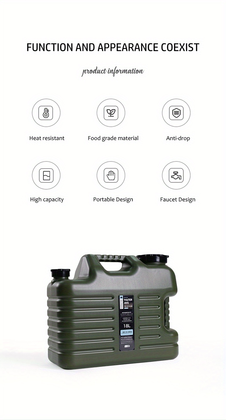 Portable Camping Water Container With Spigot Outdoor Water Storage Jug For Hiking Backpacking ...