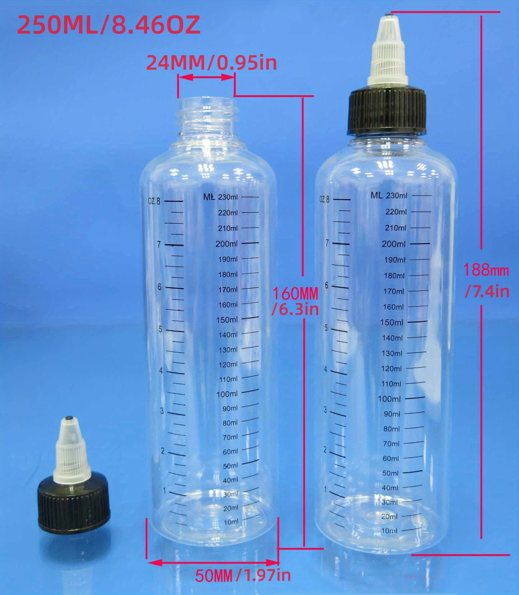 Transparent Plastic Dispensing Bottle Twist Cap Graduated - Temu Australia