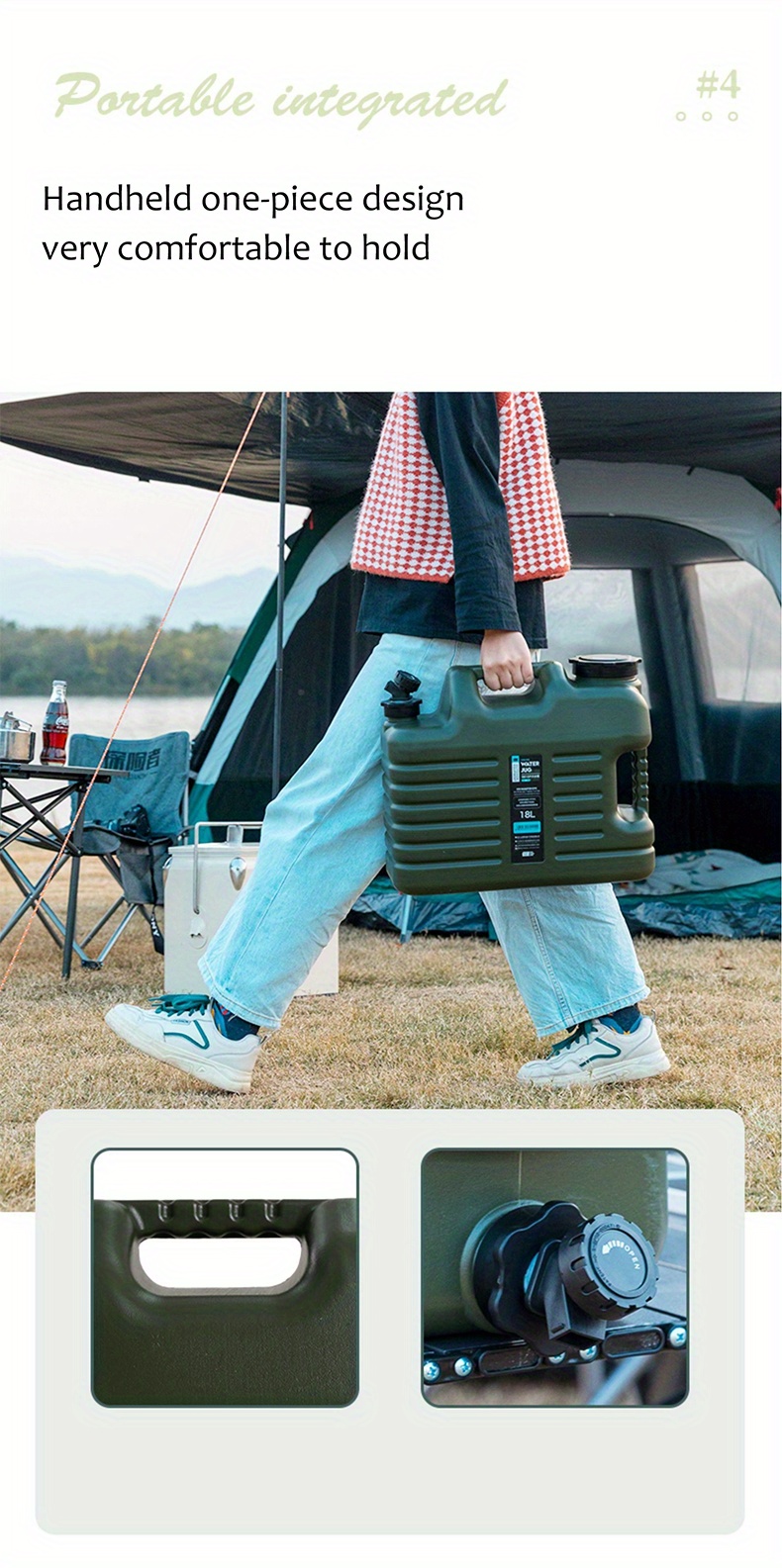 Portable Camping Water Container With Spigot Outdoor Water Storage Jug ...