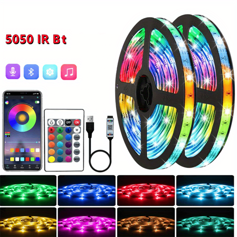 Ws2812b Led Strip Lights Rgbic Light Strips Room Home Decor - Temu ...