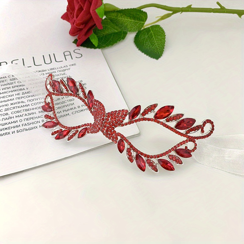 Alloy Mask Crystal Carnival Masquerade Party Accessories - Temu