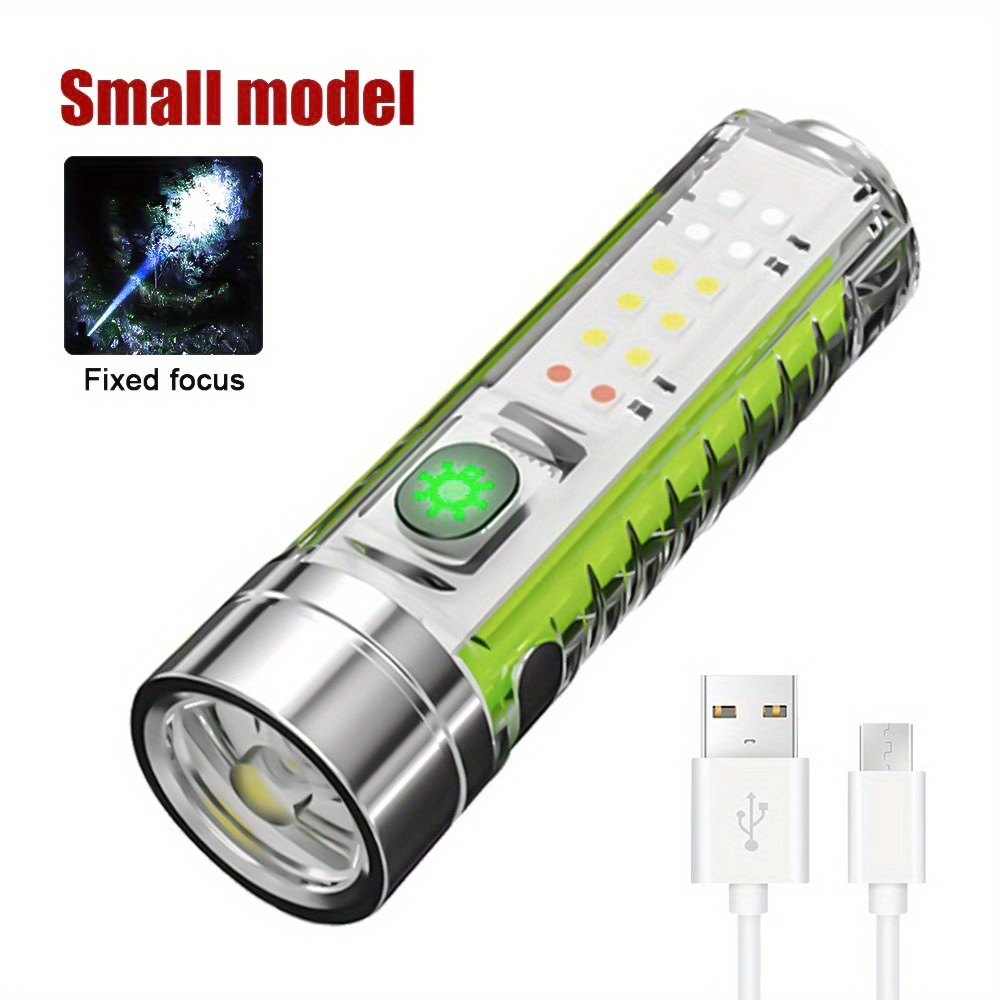 8 Light Modes Flashlight With Magnet Usb Rechargeable Torch Super ...