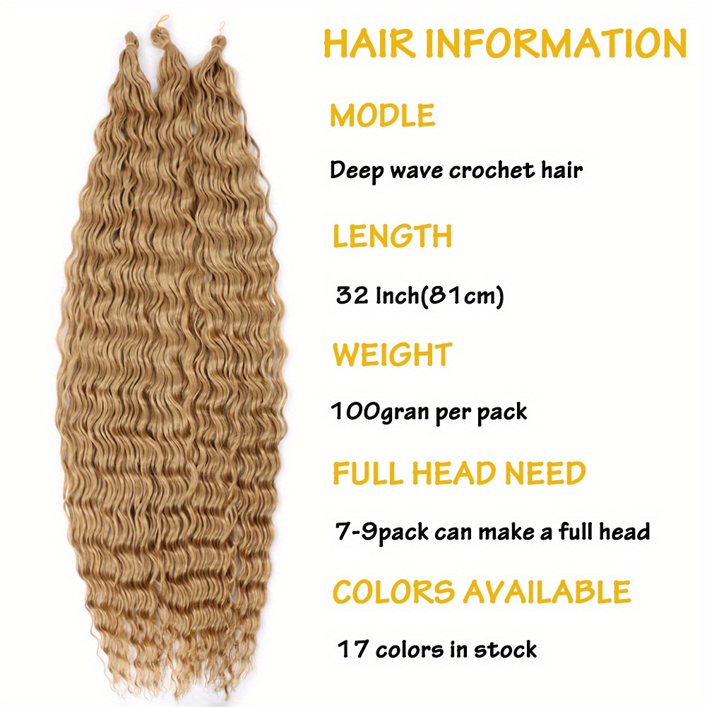 Ocean Wavy Crochet Hair Extensions Soft Synthetic Wave - Temu Ireland