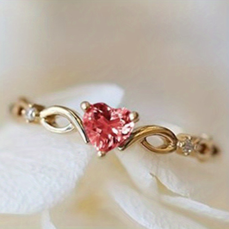Popular Simple Heart Shaped Ring Red Blue Multicolor - Temu United Kingdom