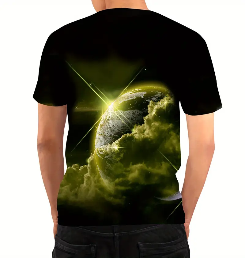 Plus Size 3d Pattern Earth Graphic Tees Male Oversized Temu Ireland
