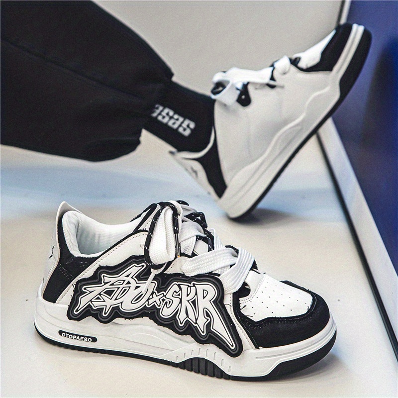 Mens Trendy Platform Skate Shoes Wear Resistant Non Slip Casual Shoes ...