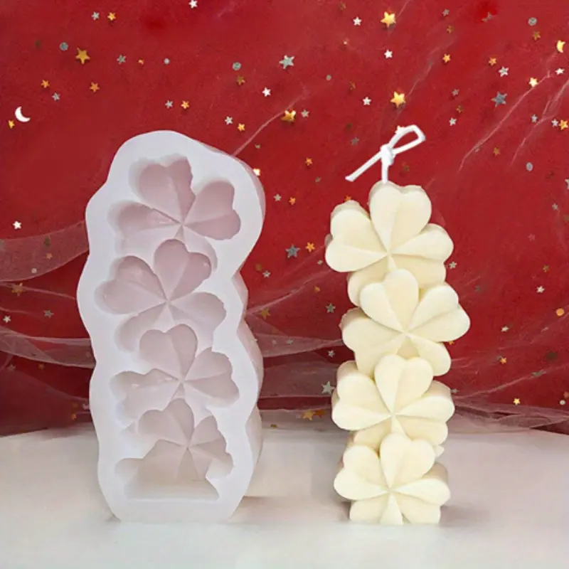 Candle Making Mold Diy Four Leaf Clover Scented Candle Temu