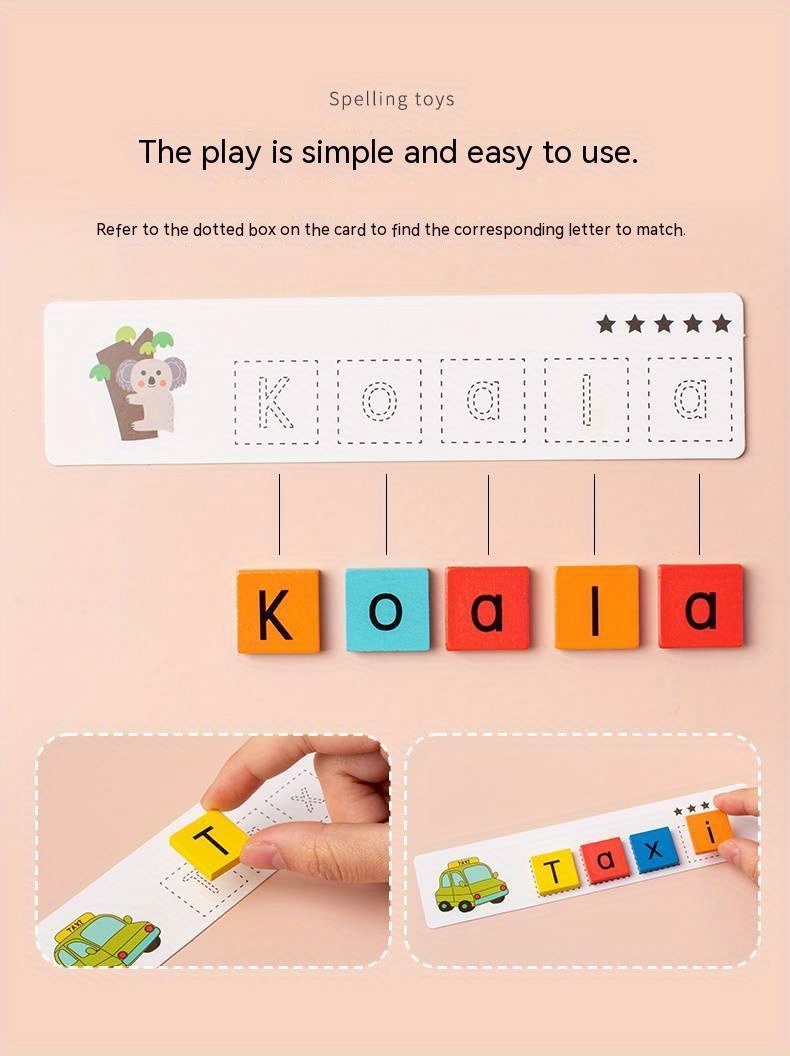 Children Early Wooden Fun Spelling Word Game 26 Alphabet - Temu New Zealand