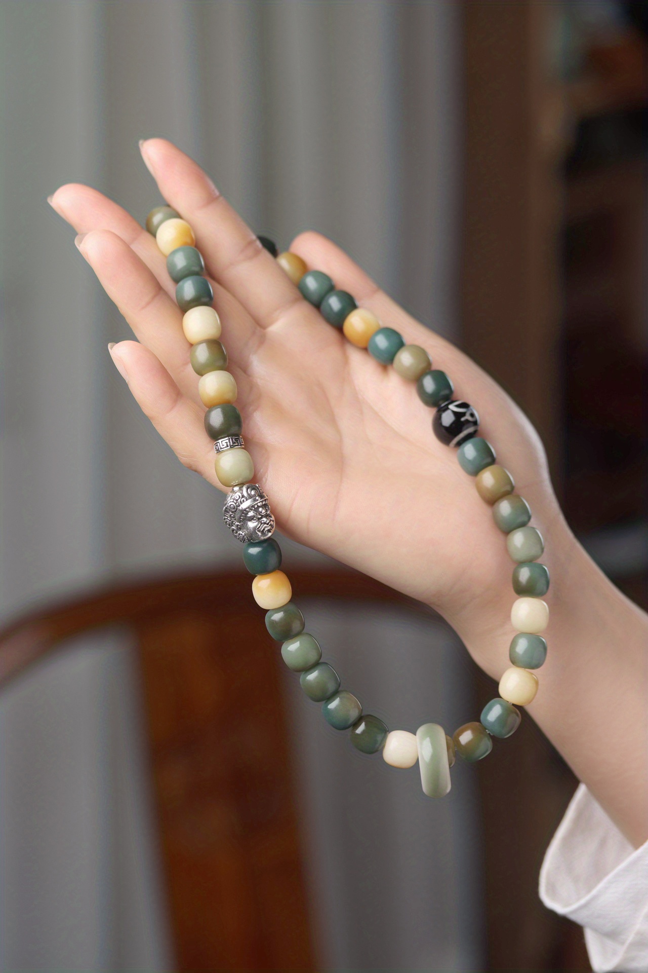 Blessing Good Luck Gradual Change Green Bodhi Plate Plays - Temu Australia