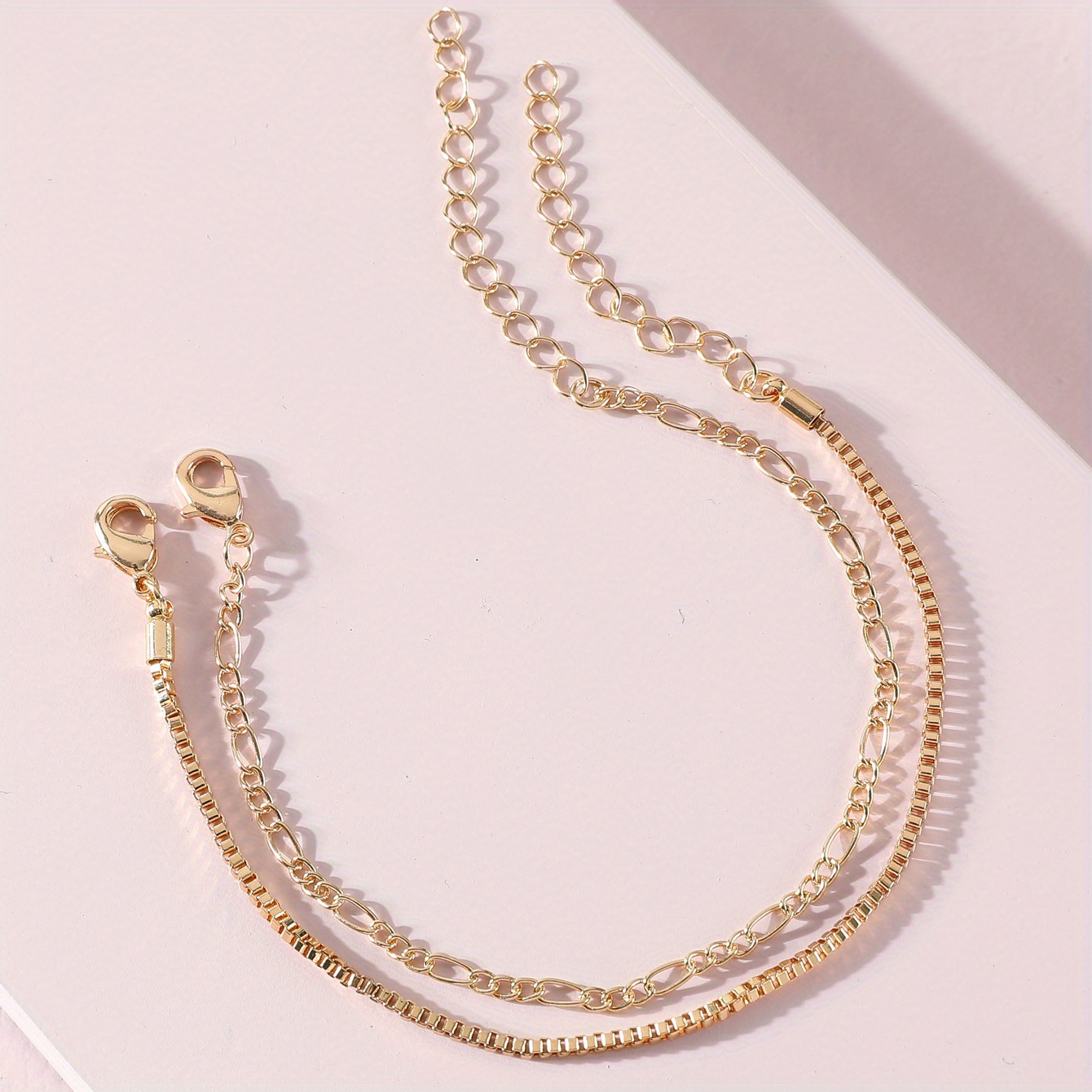 Simple Chain Bracelets 14k Gold Plated Dainty Copper Hand - Temu United ...