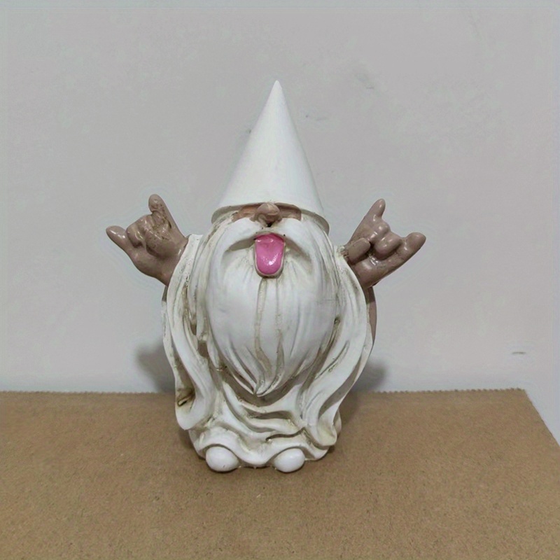 Miniature White Gnome Resin Statue Indoor Outdoor Decoration - Temu ...