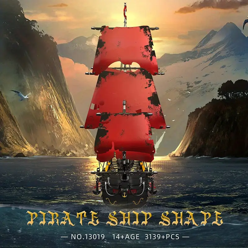 Revenge Pirate Ship Model Building Blocks Kit Pirate Ship Temu