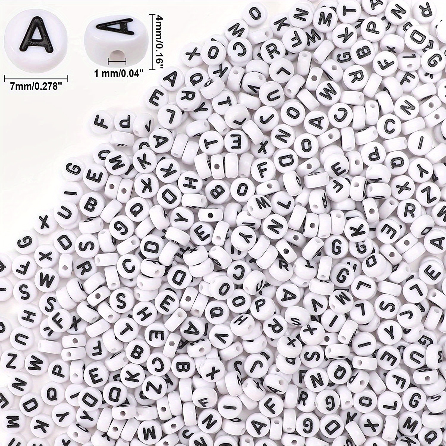 Alphabet Acrylic Beads Classic Letter Round Spacer Beads - Temu