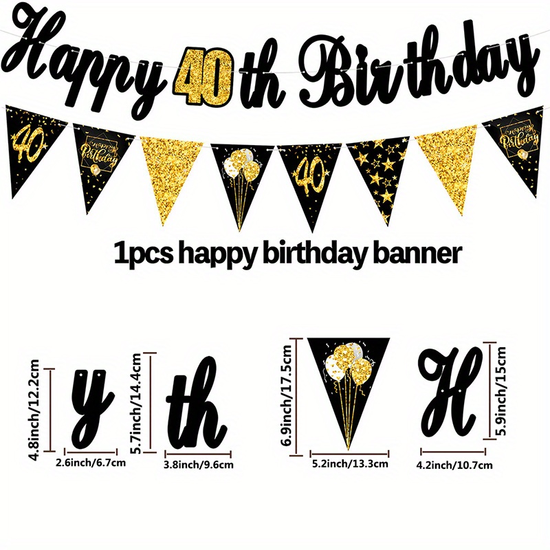 18th 30th 40th 50th Birthday Party Anniversary Black Golden - Temu ...