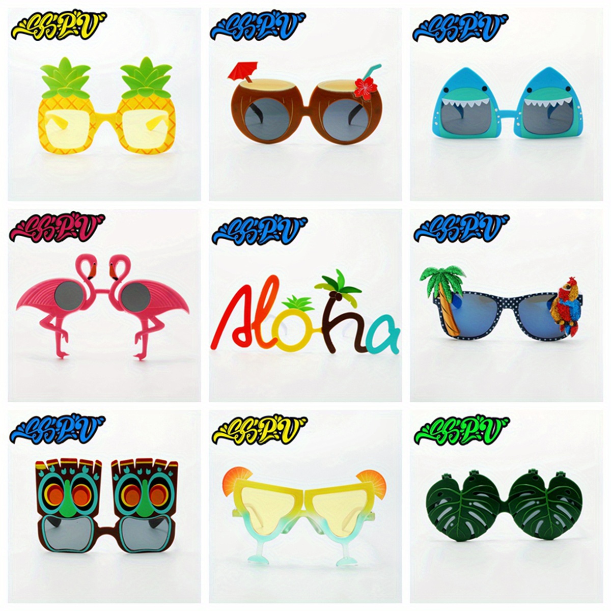 Tropical Hawaiian Glasses Fun Summer Props Kids Adults Beach - Temu New ...