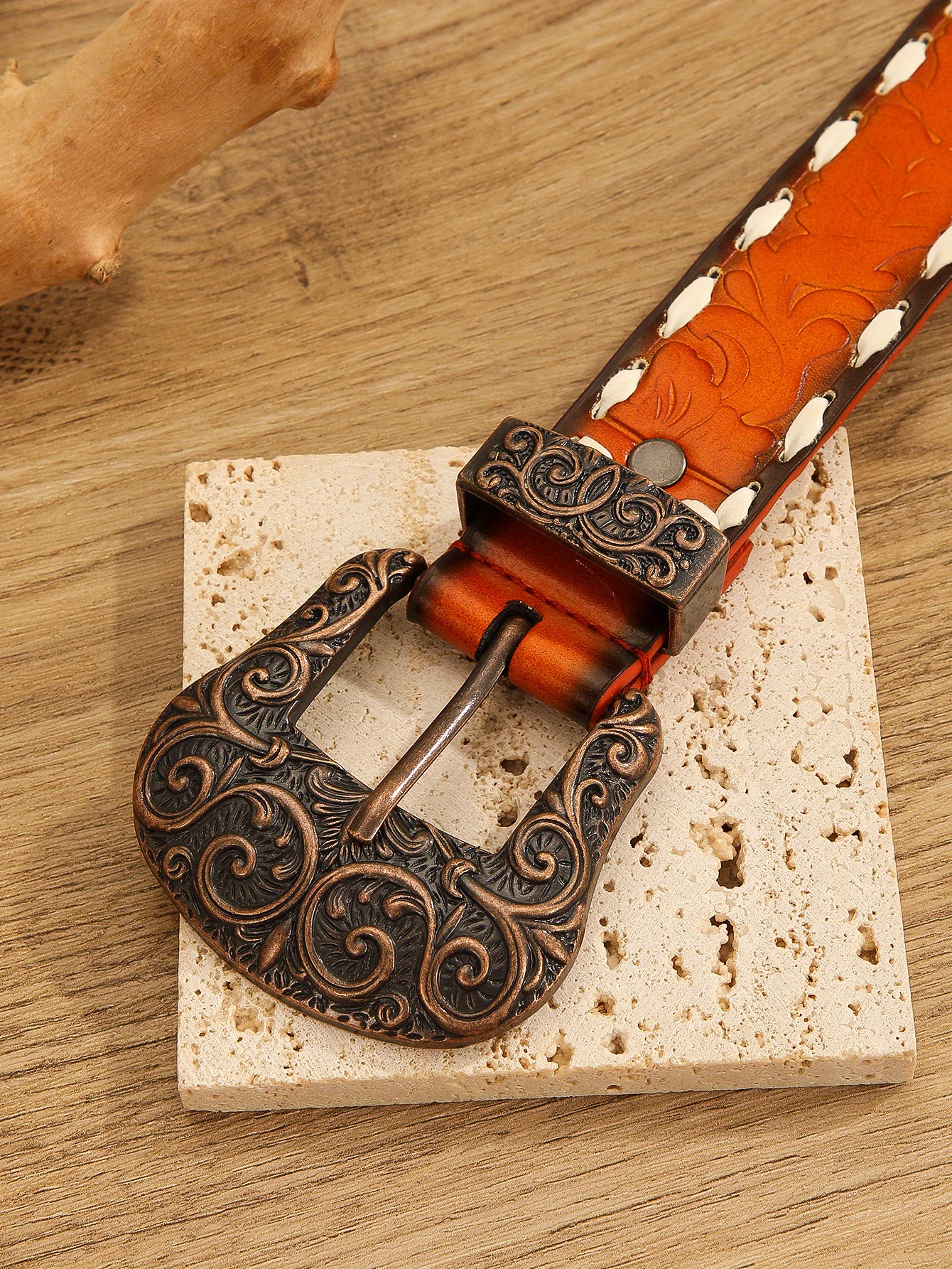 Western Flower Embossed Pu Belt Vintage Rope Braided Cowboy - Temu ...