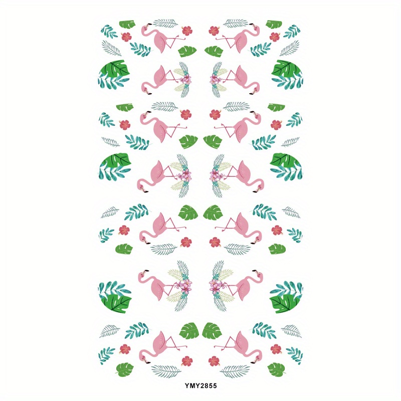 Full Wrap Nail Polish Stickers Flamingo Design Self - Temu Norway