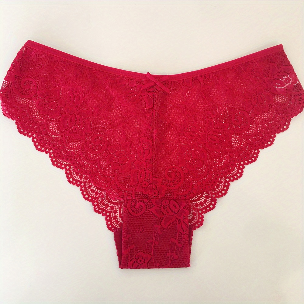 Lace Stitching Briefs Comfy Breathable Low Waist Stretchy - Temu Denmark