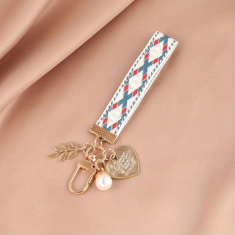 Webbing Pearl Keychain Car Alloy Keychain Pendant Retro - Temu Netherlands