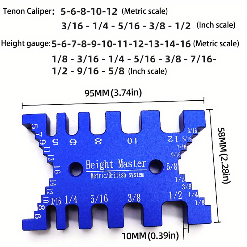 Dovetail Jig Woodworking Tenon Caliper Height Measuring - Temu