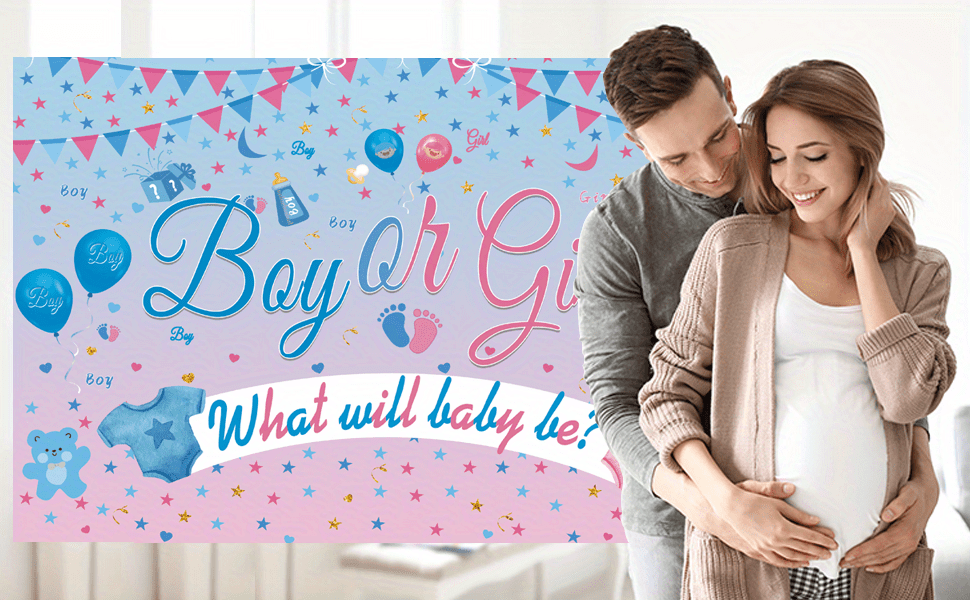 Gender Revealing Background Blue Pink Gender Party Revealing - Temu Denmark