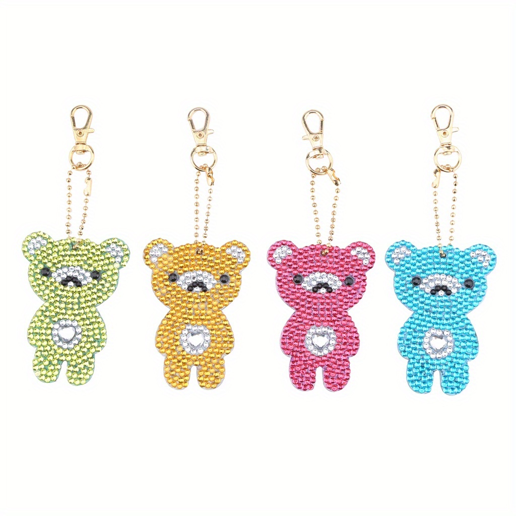 Keychain Diamond Art Keychain Bear Double - Temu United Kingdom