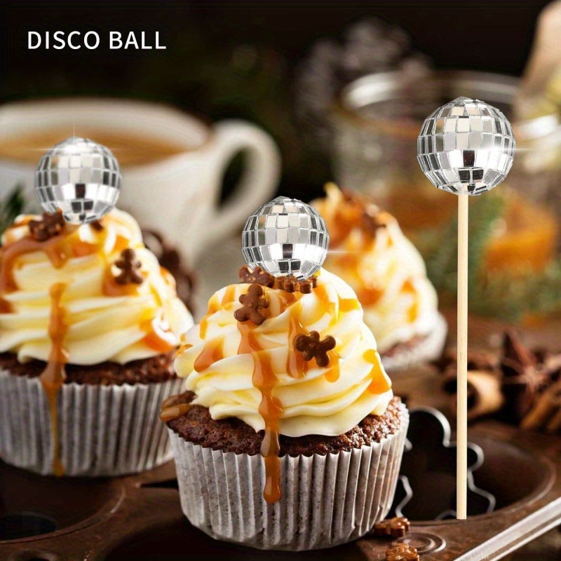 Disco Mirror Ball Cake Decoration Plugin Disco Ball Wooden - Temu