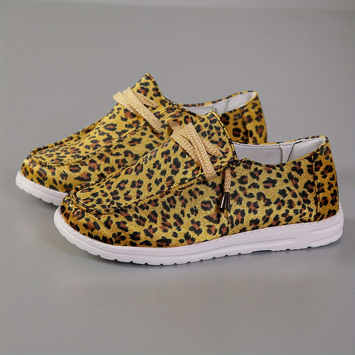 Chaussures En Toile À Imprimé Léopard Femmes Chaussures À - Temu France