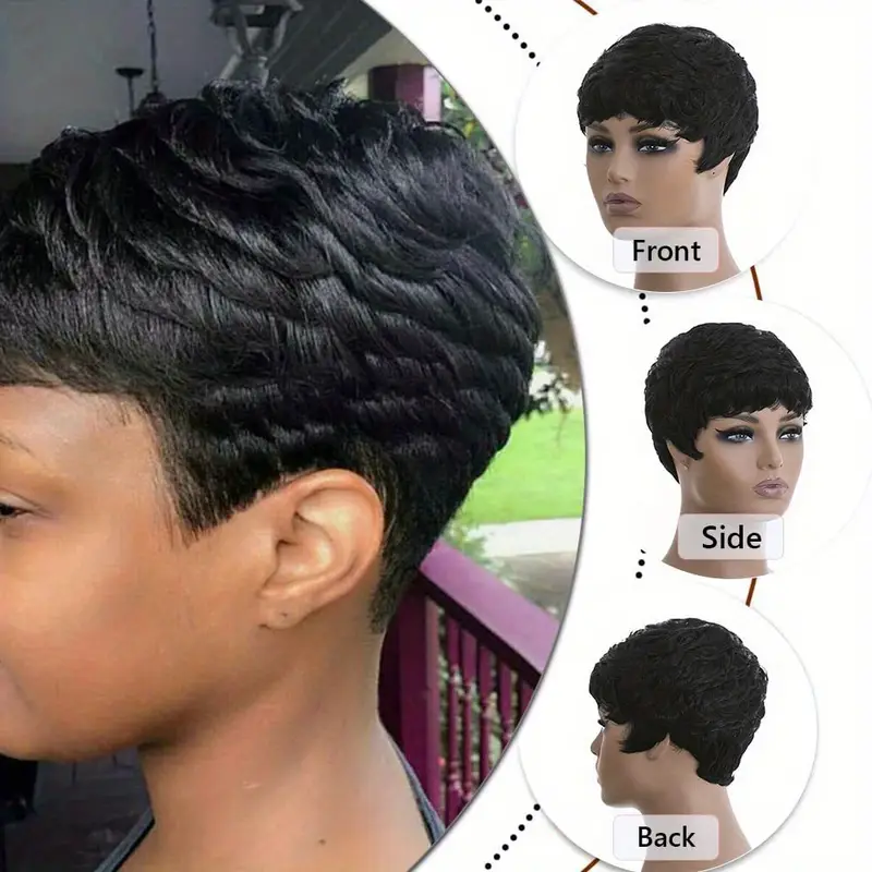 Burgundy Short Pixie Cut Wigs For Women Short Pixie Cut Wigs Glueless