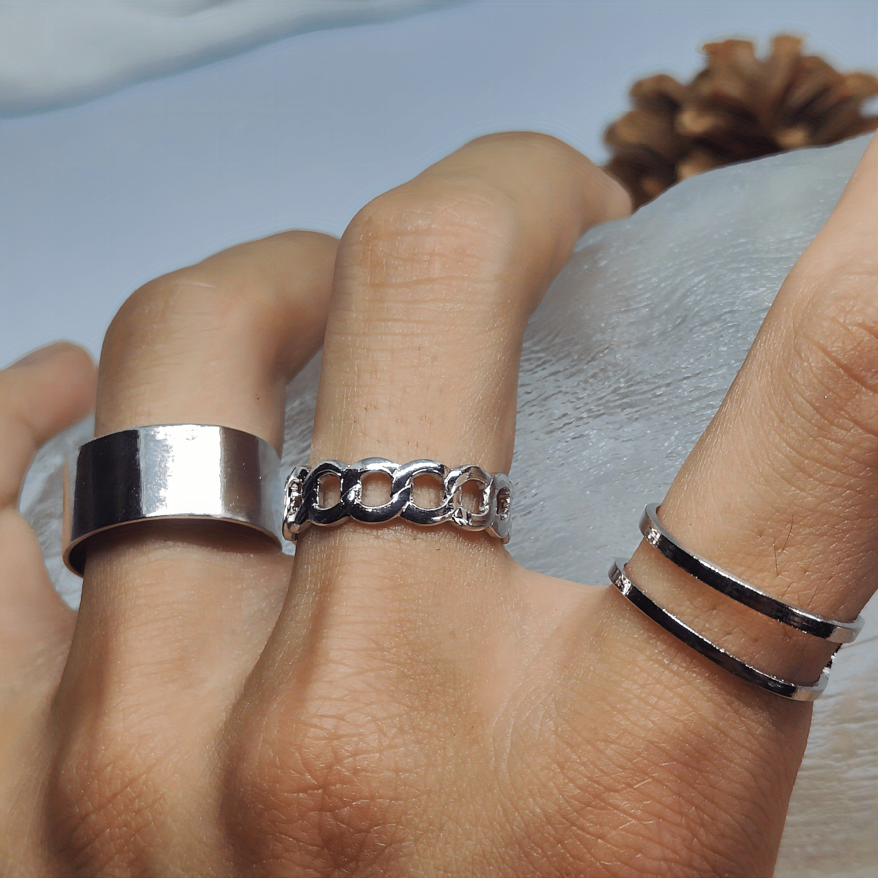 3 Unids/set Anillos Retro Hombre Diseño Anillo - Temu Mexico