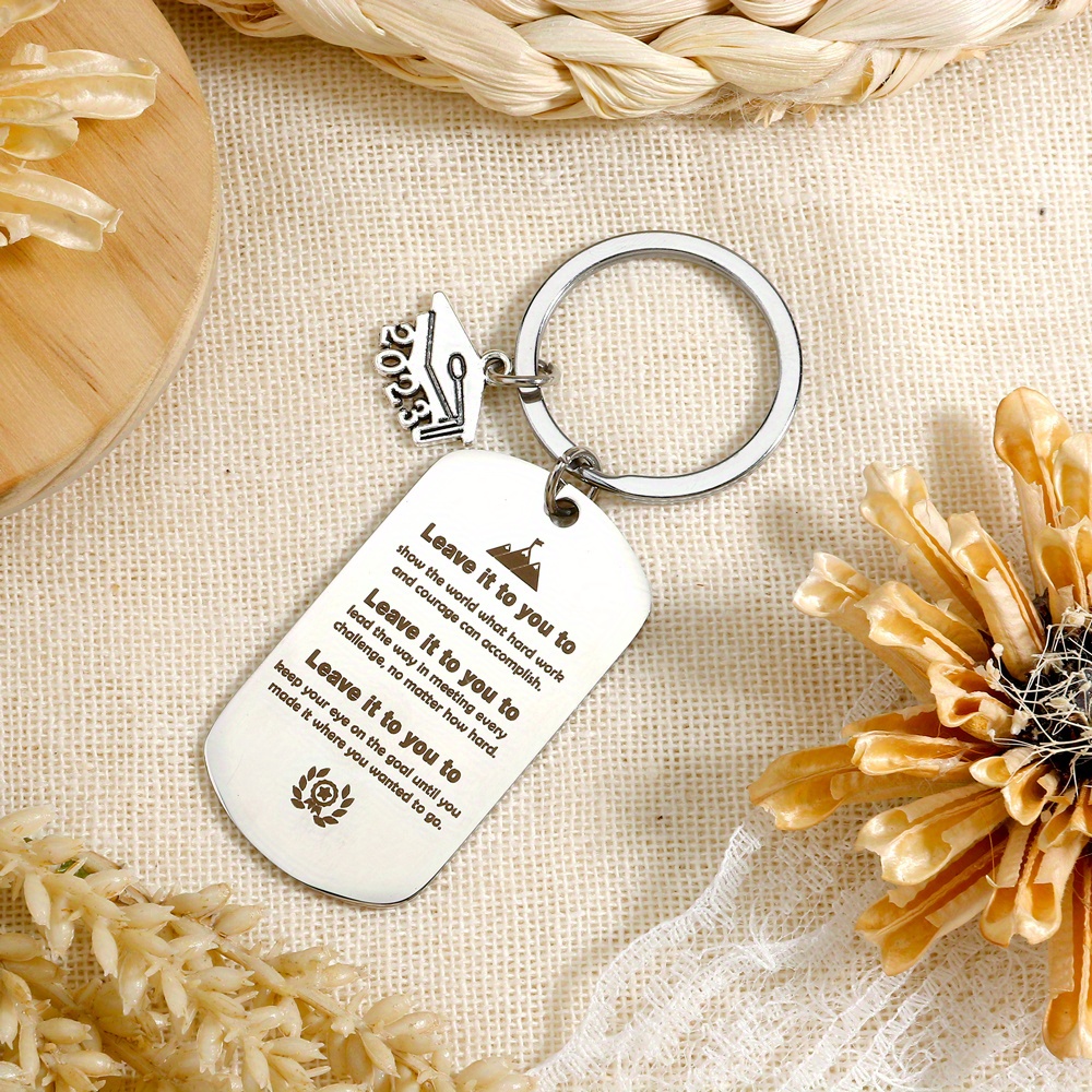 1pc Stainless Steel Lettering Keychain Keyring Packs Bag - Temu Ireland