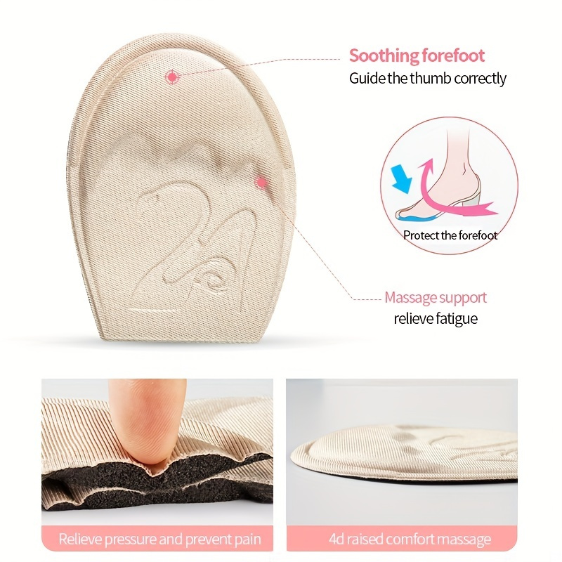 Forefoot Half Insole Men Women Foot Care Sweat Absorbing - Temu United ...