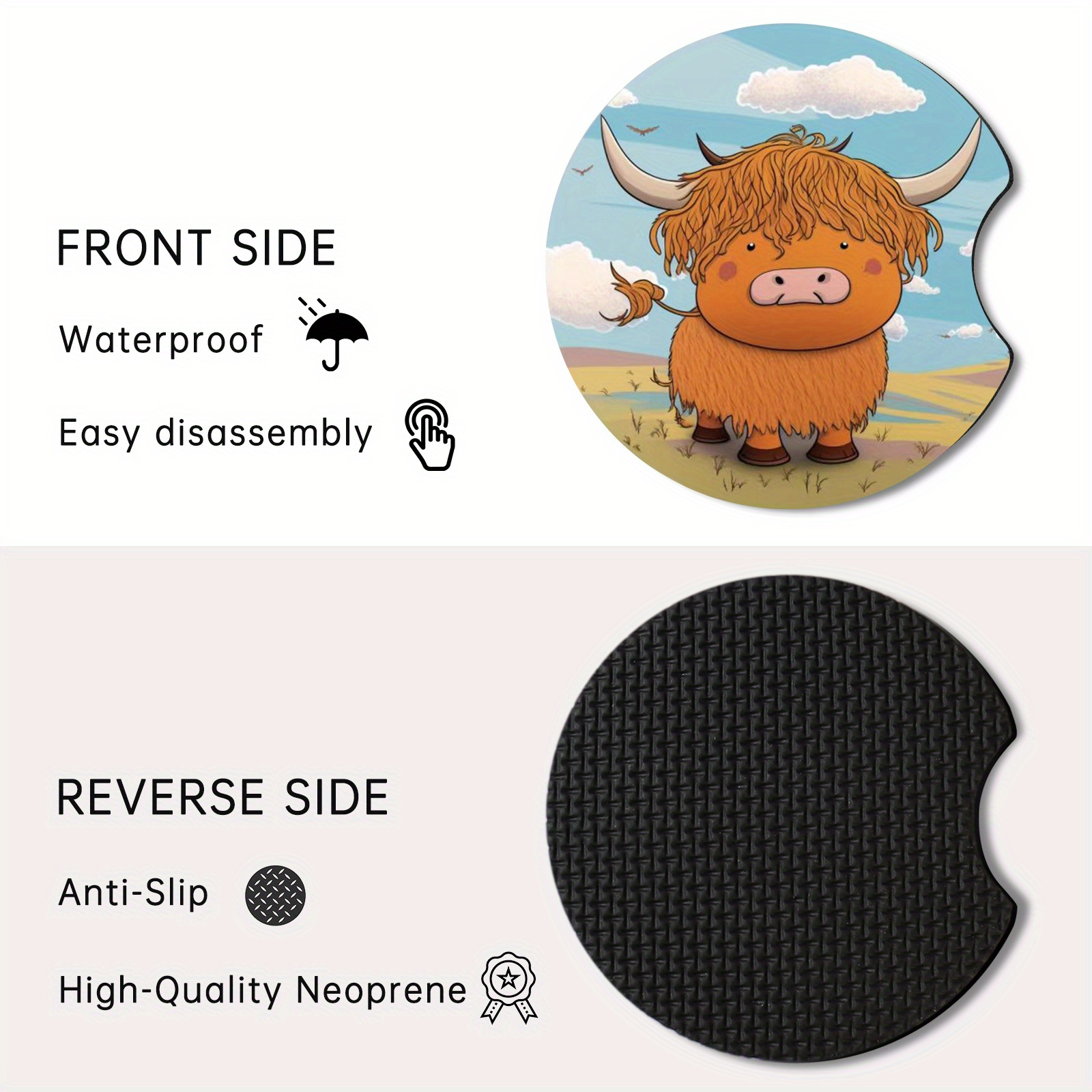 Scottish Cow Foam Coaster Car - Temu New Zealand