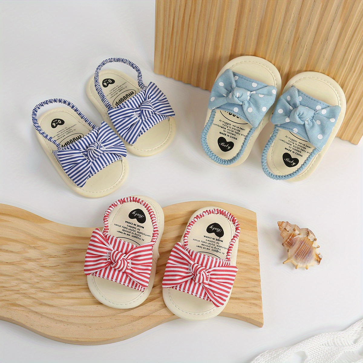 Toddler Girls Striped Bow Tie Slip Sandals Summer Flower - Temu Australia