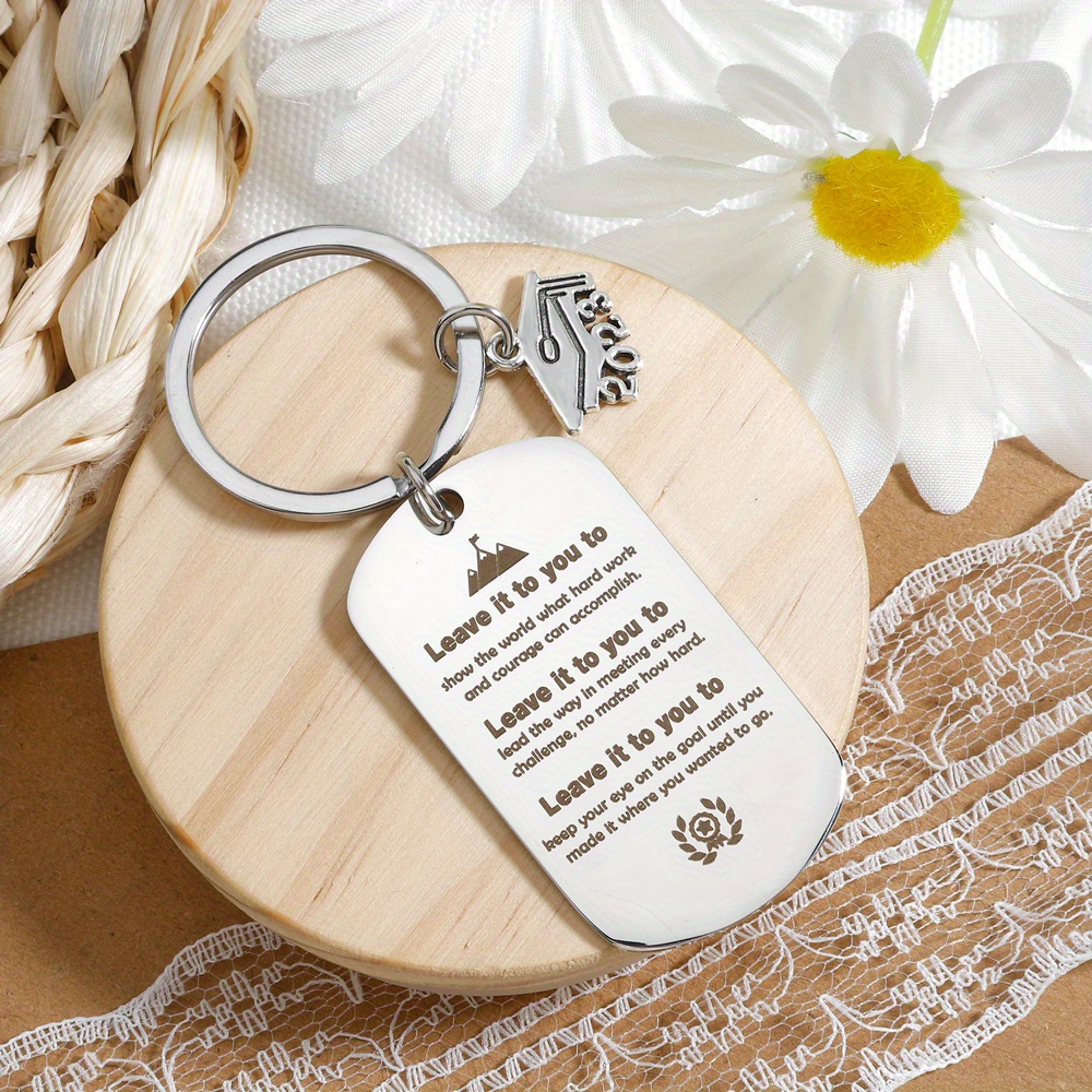 1pc Stainless Steel Lettering Keychain Keyring Packs Bag - Temu Ireland