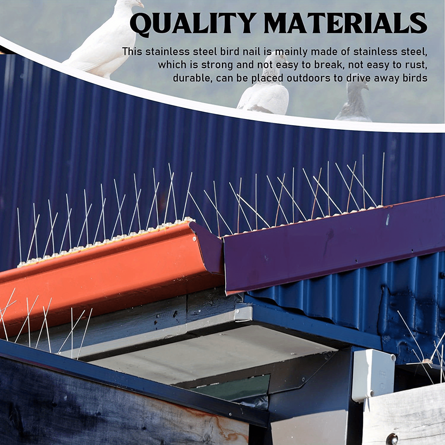 Stainless Steel Bird Repelling Spike Block Deter Birds Anti - Temu ...