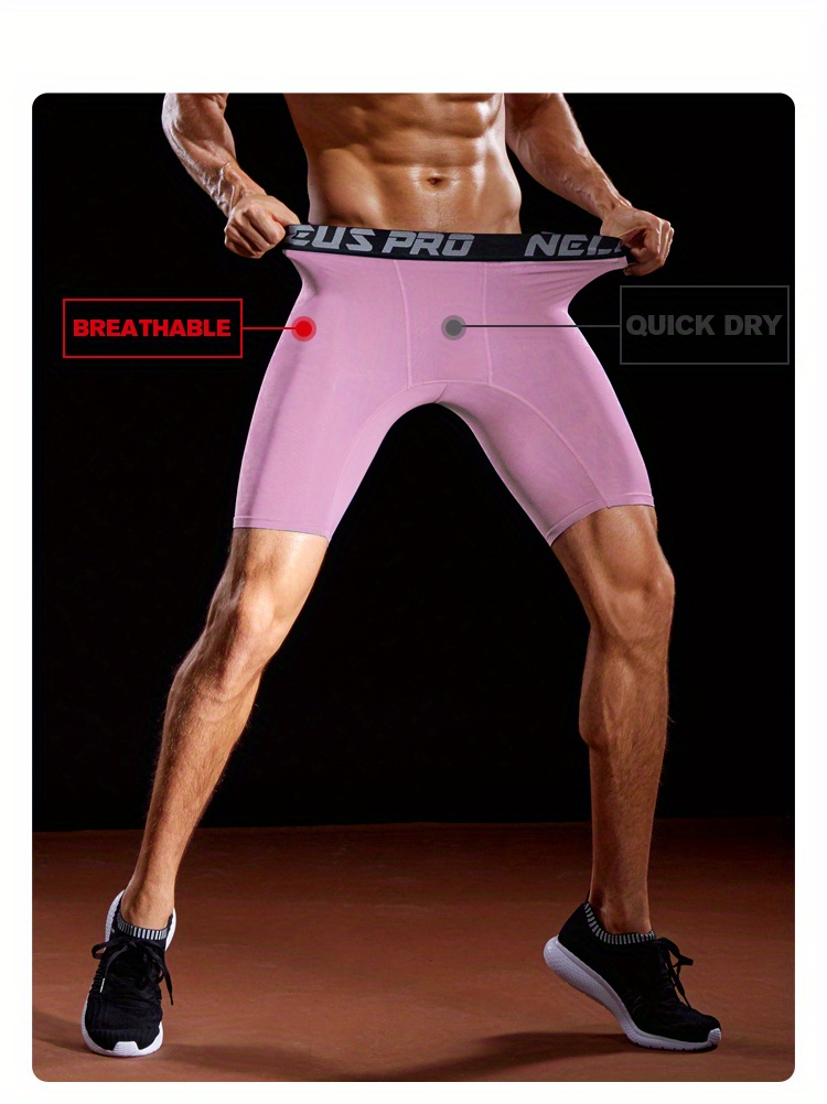 Men's Solid Compression Shorts Pocket Athletic Quick Dry - Temu United ...