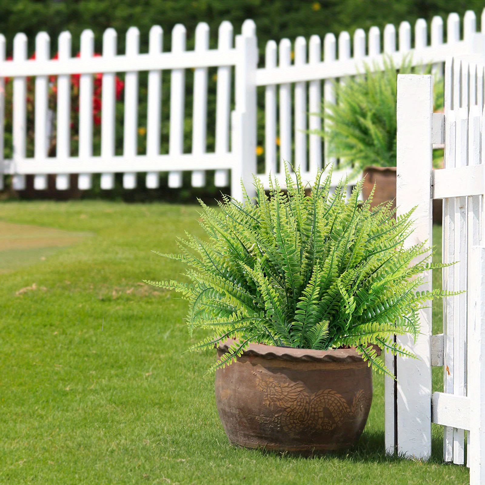 Artificial Persian Ferns Flowers And Grass Green Leaves - Temu