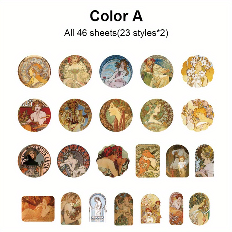 Vintage Character Stickers Aesthetic Classical - Temu