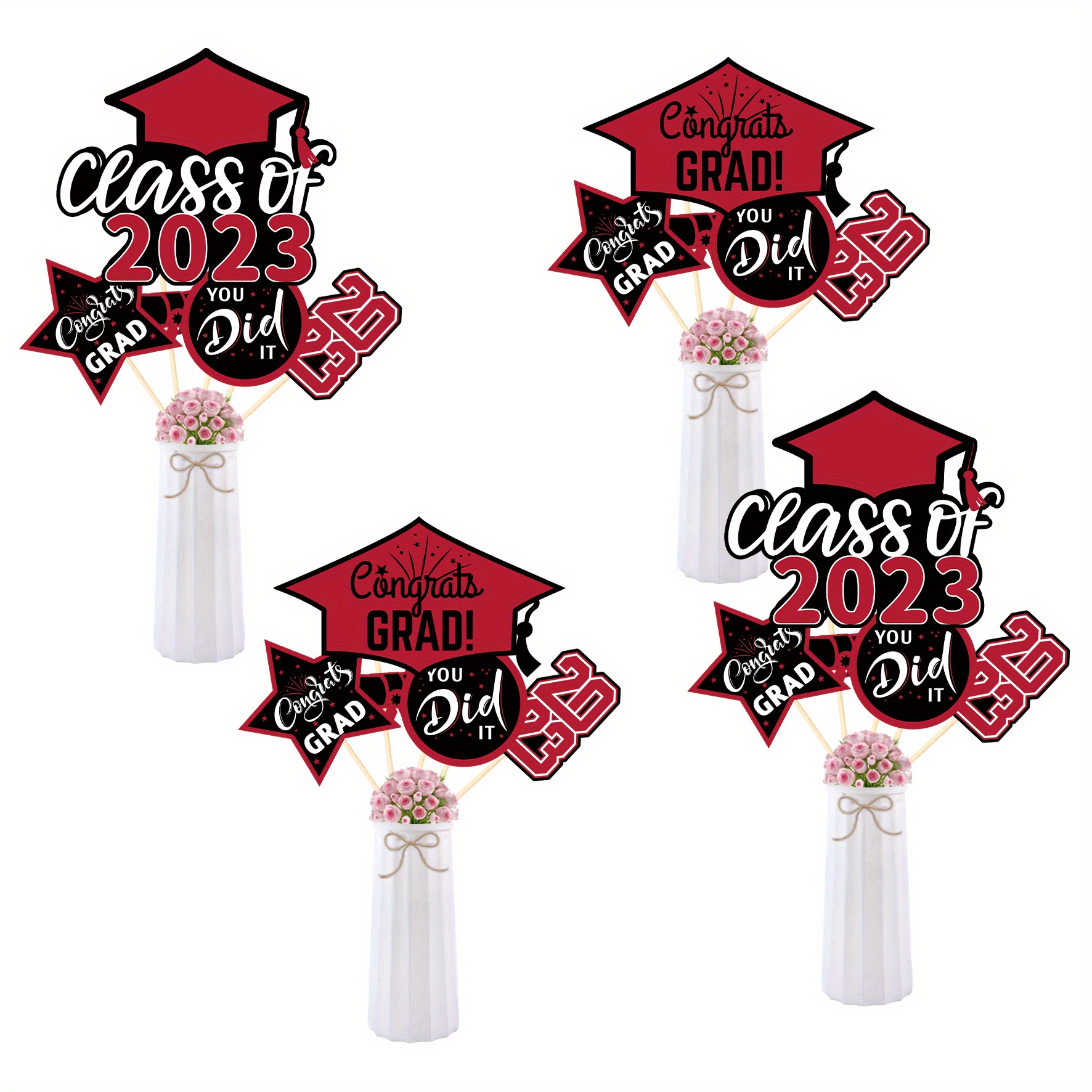 graduation season theme birthday party vase insert flag - Temu Australia