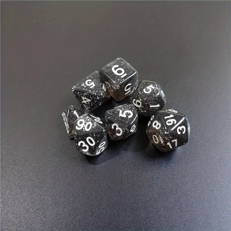7 ダイ虹色グリッター多面体ツートンダイスセット、d4 D6 D8 D10 D D12 D20 ボードゲーム用 Temu Japan