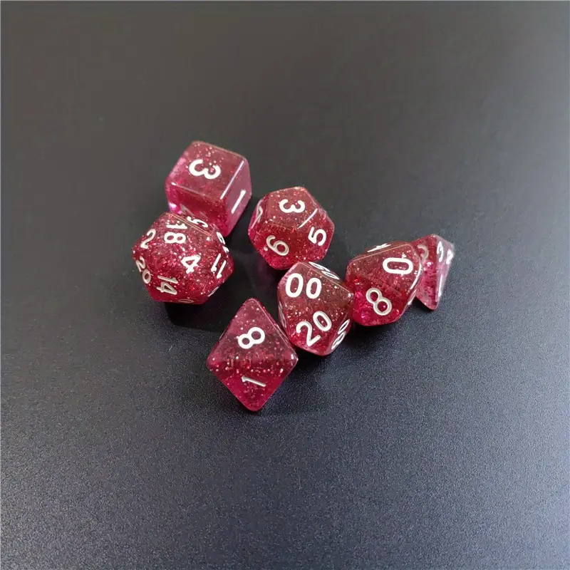 7 ダイ虹色グリッター多面体ツートンダイスセット、d4 D6 D8 D10 D D12 D20 ボードゲーム用 Temu Japan